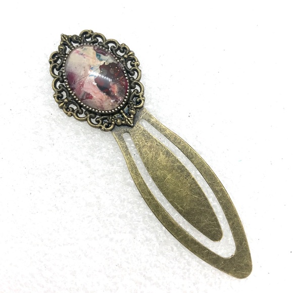 Hand Crafted | Office | Handmade Dome Bookmark Bronze Color Vintage Mirror Look | Poshmark